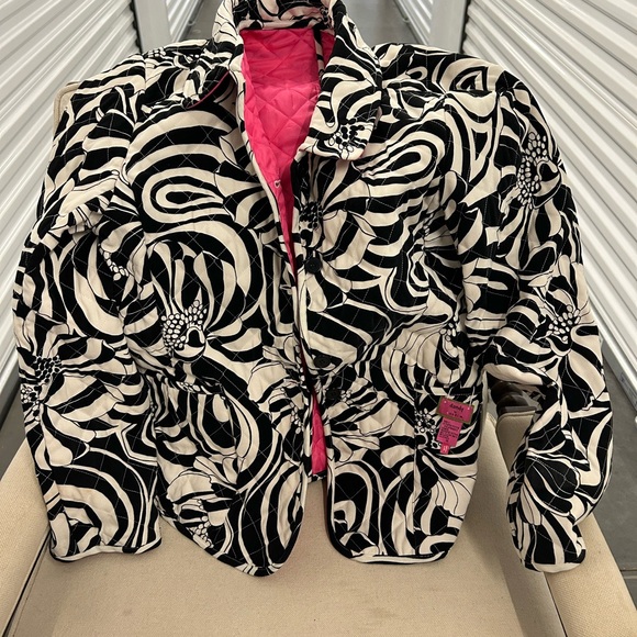 dandy | Jackets & Coats | Stylish Black And White With Pink Womens ...